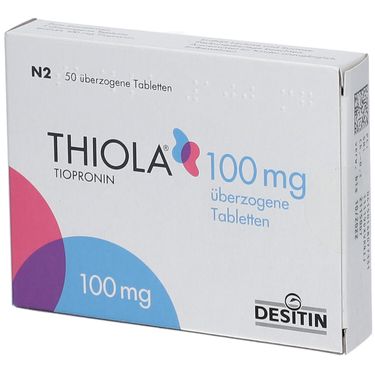 THIOLA 100 mg überzogene Tabletten 50 St mit dem E-Rezept kaufen - Shop ...
