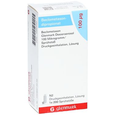 BECLOMETASON Glenmark Dosieraerosol 100 µg/Sprü.St 1 St mit dem E ...