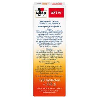 Doppelherz® aktiv Calcium + D3 + K 1200 mg 120 St - Shop Apotheke