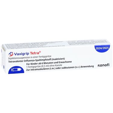 VAXIGRIP Tetra 2024/2025 Inj.Susp.Fertigspr.o.Kan. 1 St mit dem E ...