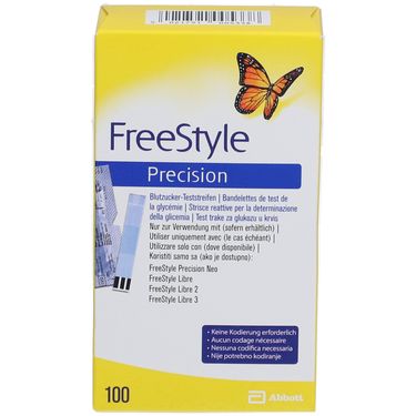 Abbott FreeStyle Precision Blutzucker-Teststreifen 100 St - Shop Apotheke