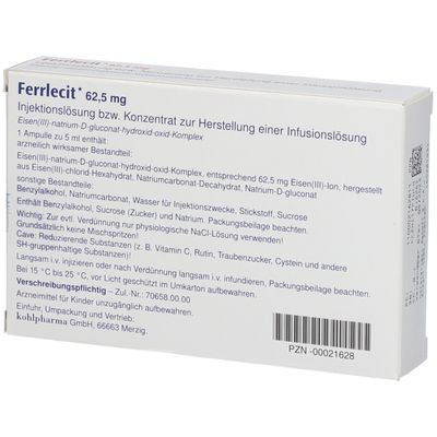 Ferrlecit® 62,5 mg 6x5 ml mit dem E-Rezept kaufen - Shop Apotheke