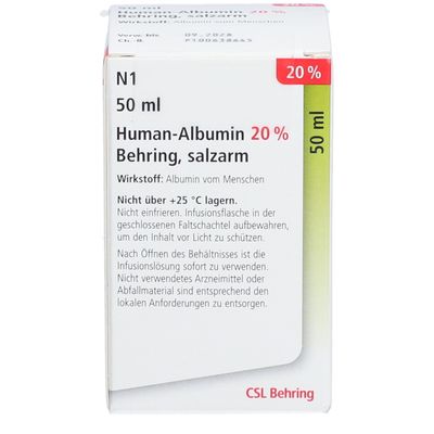 Human Albumin 20% Behring 50 ml mit dem E-Rezept kaufen - Shop Apotheke