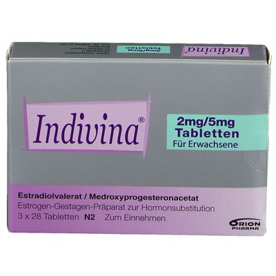 Indivina® 2 mg/5 mg. 3x28 St mit dem E-Rezept kaufen - Shop Apotheke