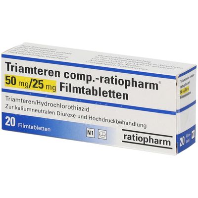 Triamteren comp.-ratiopharm® 50 mg/25 mg 20 St mit dem E-Rezept kaufen ...