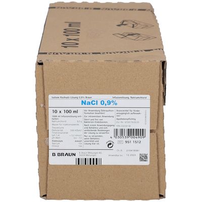 Isotone Kochsalz-Lösung 0,9 % Braun Glasflasche 10x100 ml - Shop Apotheke