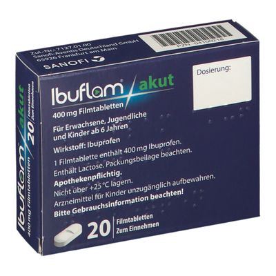 Ibuflam® akut: 400 mg Ibuprofen Schmerztabletten 20 St - Shop Apotheke