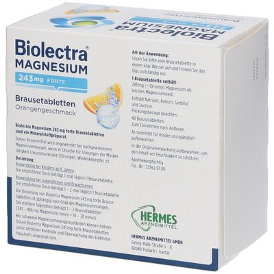 Biolectra® Magnesium 243 mg forte Brausetabletten Orange 40 St - SHOP ...