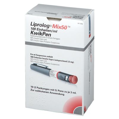 Liprolog® Mix50™ 100 Einheiten/ml KwikPen 10x3 ml mit dem E-Rezept ...