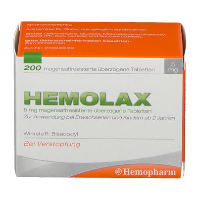 Hemolax 5mg Dragees 200 St - Shop Apotheke