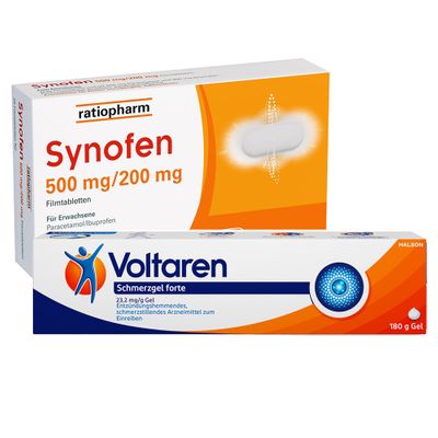 Synofen 500 mg/200 mg + Voltaren Schmerzgel forte 2,32 % Gel mit ...