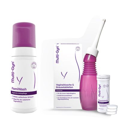 Multi-Gyn FemiWash + Multi-Gyn® Vaginaldusche + Brausetabletten ...