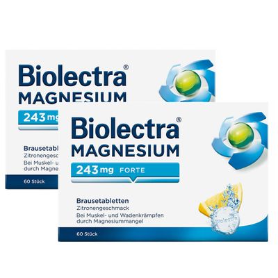 Biolectra® Magnesium 243 mg forte Brausetabletten Zitrone 2x60 St ...