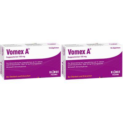 Vomex A® 150 mg 2x10 St - Shop Apotheke