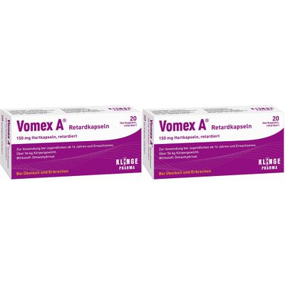 Vomex A® 150 mg 2x20 St - Shop Apotheke