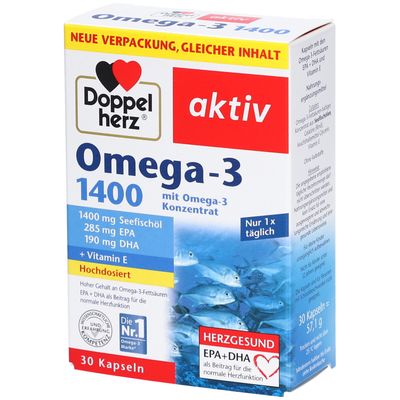 Doppelherz® aktiv Omega-3 1400 Kapseln 30 St - Shop Apotheke