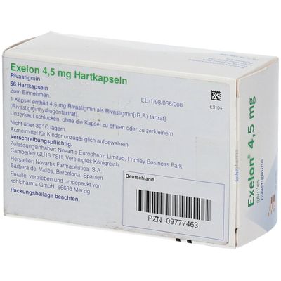 Exelon 4,5 mg 56 St mit dem E-Rezept kaufen - Shop Apotheke