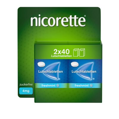 nicorette Lutschtablette freshmint 4 mg Nikotin zum Rauchen aufhören 80 ...