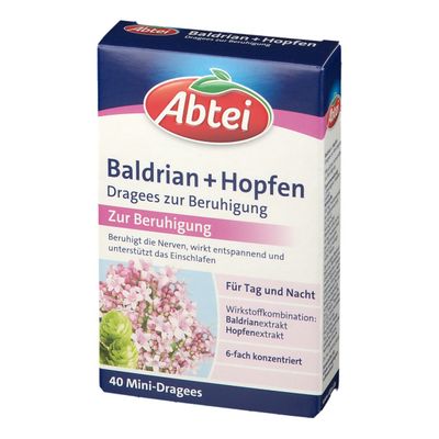 Abtei Baldrian + Hopfen Dragees zur Beruhigung 40 St - Shop Apotheke