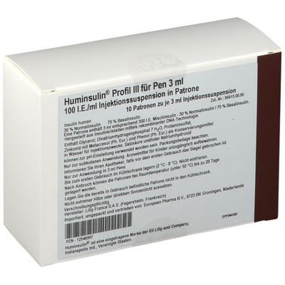 Huminsulin Profil III 10x3 ml mit dem E-Rezept kaufen - Shop Apotheke