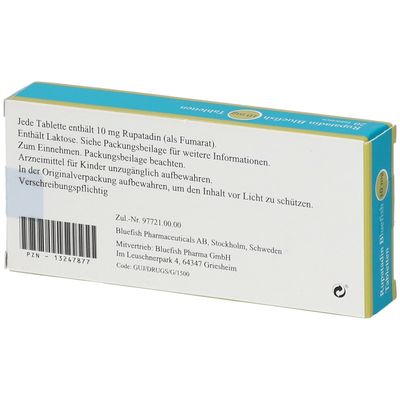 Rupatadin Bluefish 10 mg 20 St mit dem E-Rezept kaufen - Shop Apotheke
