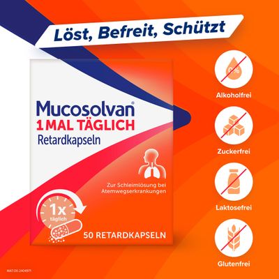 MUCOSOLVAN 1x täglich Retardkapseln Schleimlöser bei Husten 50 St ...