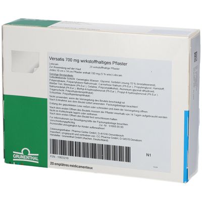 Versatis 700 mg 20 St mit dem E-Rezept kaufen - Shop Apotheke