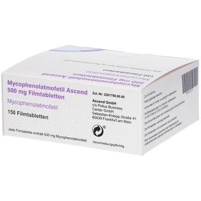 Mycophenolatmofetil Ascend 500 mg 150 St mit dem E-Rezept kaufen - Shop ...
