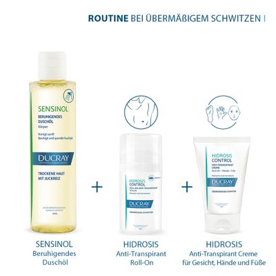DUCRAY HIDROSIS CONTROL - Anti-Transpirant Creme für Gesicht, Hände und ...