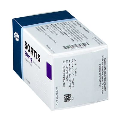 Sortis 20 mg 100 St mit dem E-Rezept kaufen - Shop Apotheke