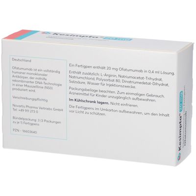 KESIMPTA 20 mg Inj.-Lsg.im Fertigpen Starterp. 3x0,4 ml mit dem E ...