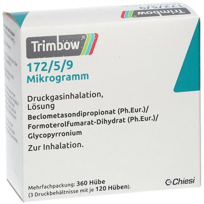 TRIMBOW 172 µg/5 µg/9 µg 120 Hub Druckgasinhalat. 3 St mit dem E-Rezept ...