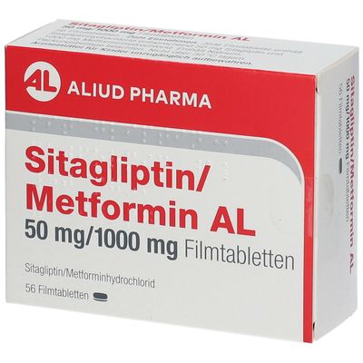 SITAGLIPTIN/Metformin AL 50 mg/1000 mg Filmtabl. 56 St mit dem E-Rezept kaufen - Shop Apotheke