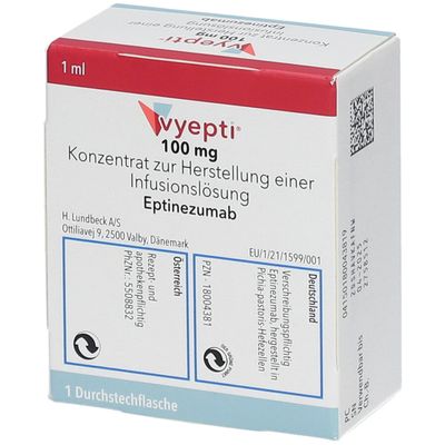VYEPTI 100 mg Konz.z.Herst.e.Infusionslösung Dsfl. 1 St mit dem E ...