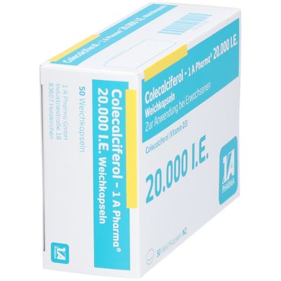 COLECALCIFEROL-1A Pharma 20.000 I.E. Weichkapseln 50 St mit dem E ...