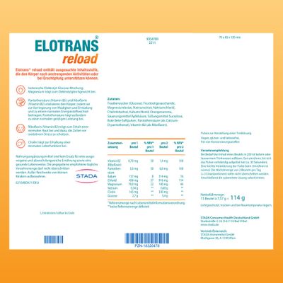 Elotrans® reload – Veganes Trinkpulver – nach anstrengenden Aktivitäten ...
