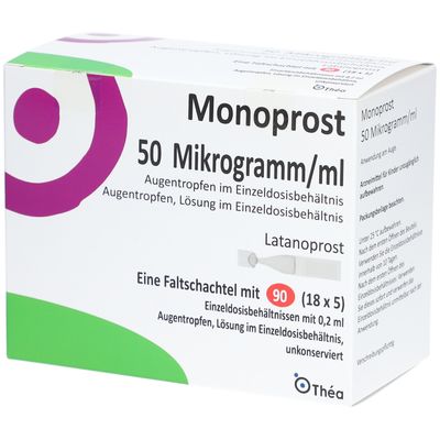 MONOPROST 50 Mikrogramm/ml Augentr.in Einzeldosen 90x0,2 ml mit dem E ...