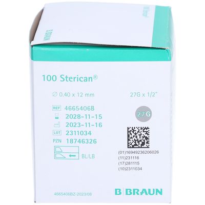 STERICAN Einmalkanüle 27 G 12 mm 100 St - Shop Apotheke
