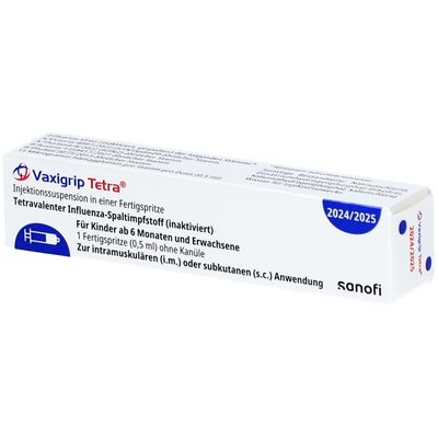 VAXIGRIP Tetra 2024/2025 Inj.Susp.Fertigspr.o.Kan. 1 St mit dem E ...