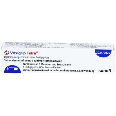VAXIGRIP Tetra 2024/2025 Inj.Susp.Fertigspr.o.Kan. 1 St mit dem E ...