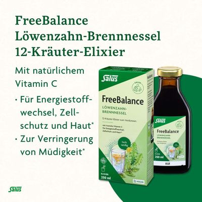 Salus® FREEBALANCE Löwenzahn-Brennnessel Elixier Bio 250 ml - Shop Apotheke