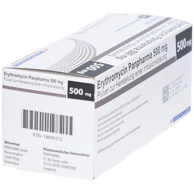 ERYTHROMYCIN PANPHARMA 500 mg P.z.H.e.Inf.-Lsg. 10 St mit dem E-Rezept ...
