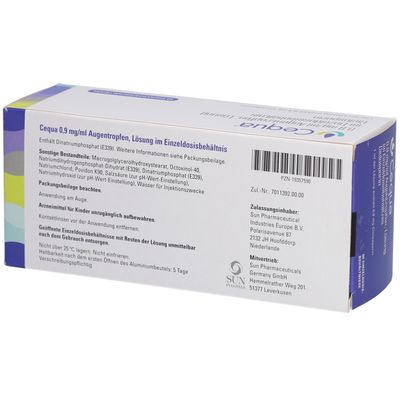 CEQUA 0,9 mg/ml Augentropfen Lsg.i.Einzeldosisbeh. 60 St mit dem E ...