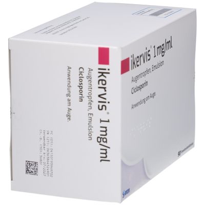 IKERVIS 1 mg/ml Augentropfen Emuls.Einzeldosispip. 90x0,3 ml mit dem E ...