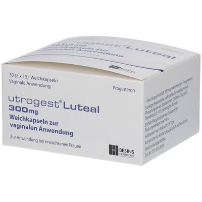 UTROGEST Luteal 300 mg Weichkaps.z.vaginal.Anwend. 30 St mit dem E ...