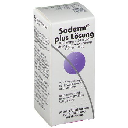 Soderm® Plus Lösung 0,64 mg/g + 20 mg/g 50 ml - shop-apotheke.com