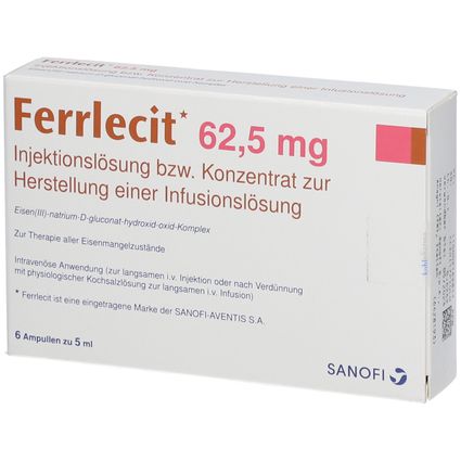 Ferrlecit® 62,5 mg 6x5 ml mit dem E-Rezept kaufen - Shop Apotheke
