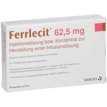 Ferrlecit® 62,5 mg 6x5 ml mit dem E-Rezept kaufen - Shop Apotheke