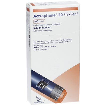 Actraphane® 30 FlexPen® 100 I.E./ml 5x3 ml mit dem E-Rezept kaufen ...