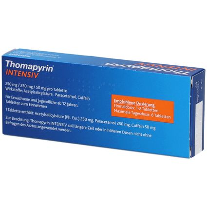 Thomapyrin INTENSIV bei intensiveren Kopfschmerzen & Migräne 20 St ...
